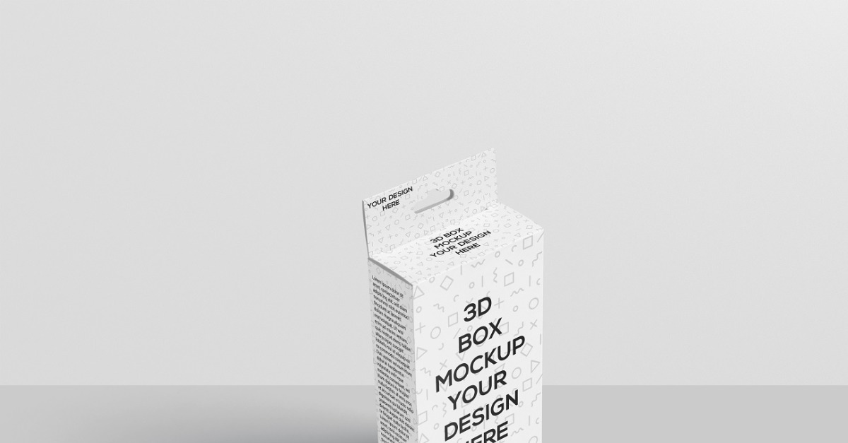 Rectangle Box - Flat Rectangle Box with Hanger Mockup