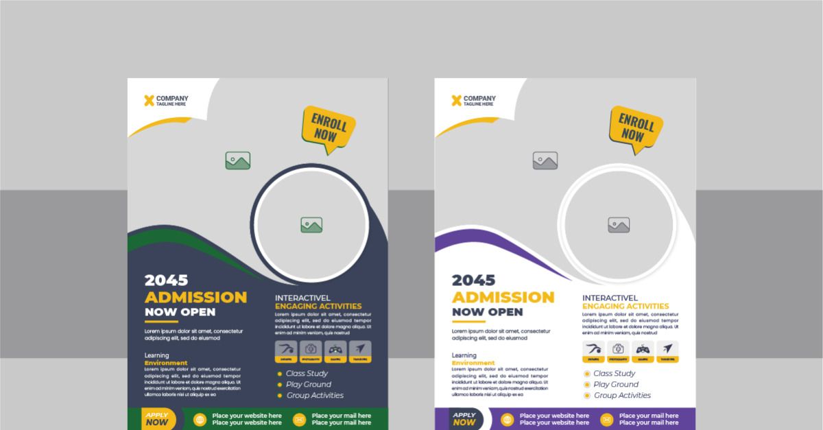 School education admission flyer layout or School admission flyer design