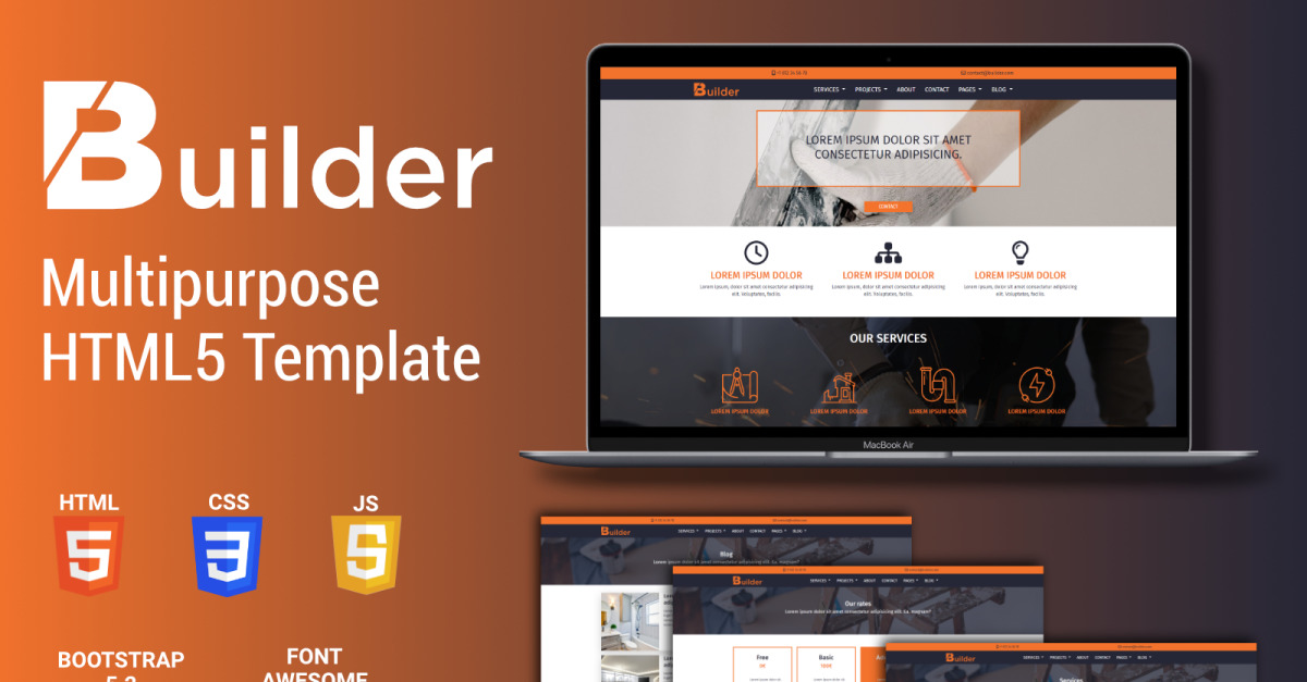 Builder - Plantilla HTML5 Responsive Web para Empresas Constructoras