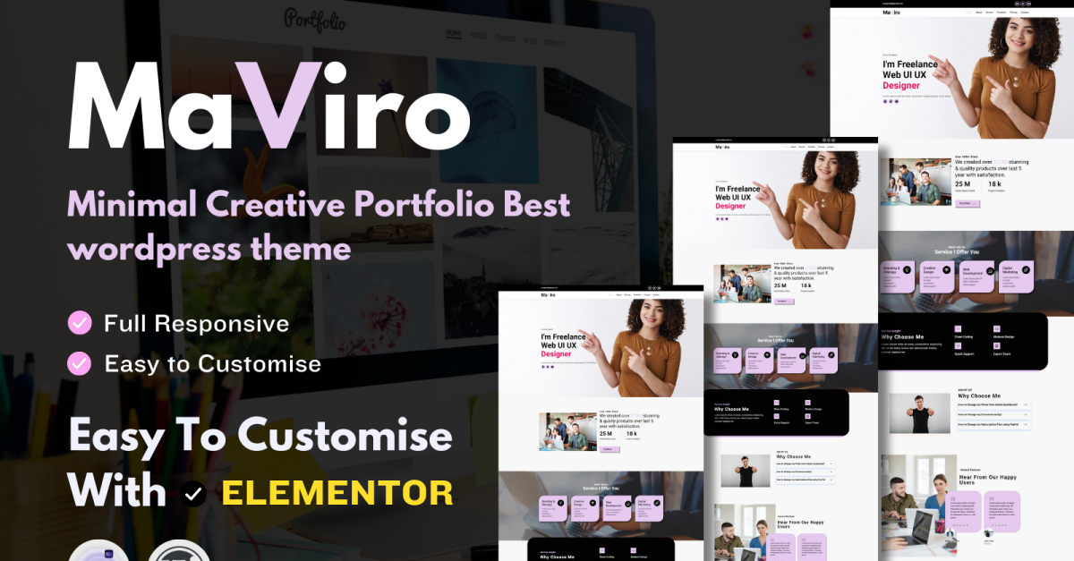 Maviro - Tema creativo de Wordpress para portafolios personales