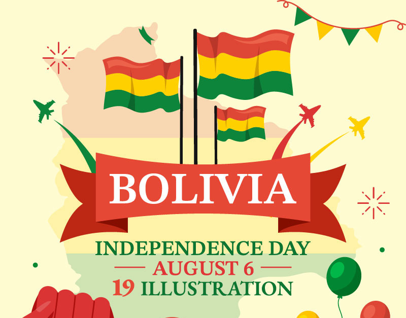 19 Día de la Independencia de Bolivia Ilustración