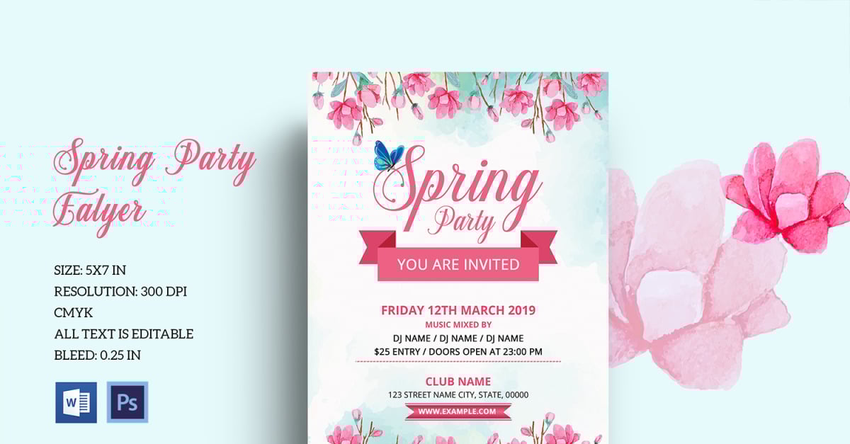 Spring Party / Festival Invitation Flyer Template