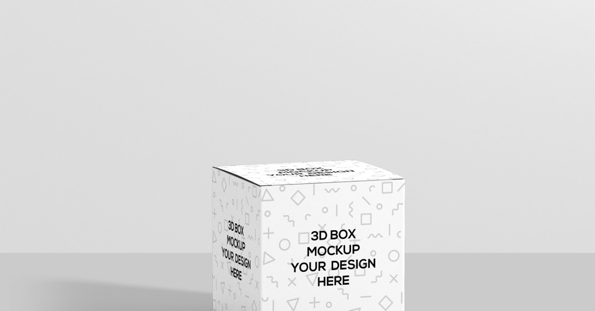 Square Box - Square Packaging Box Mockup - TemplateMonster