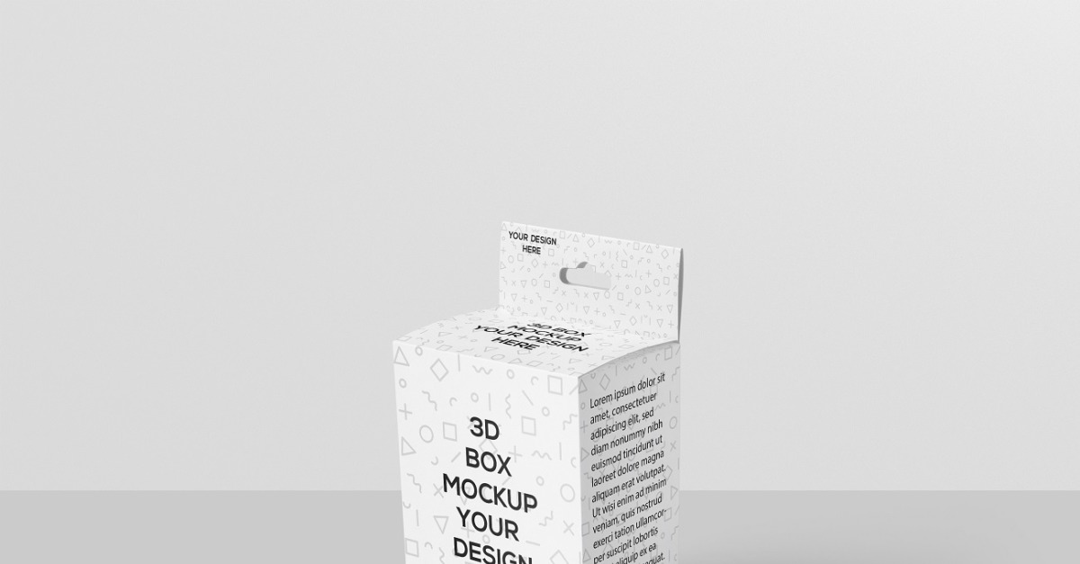 Square Hanger Box - Square Box with Hanger Mockup