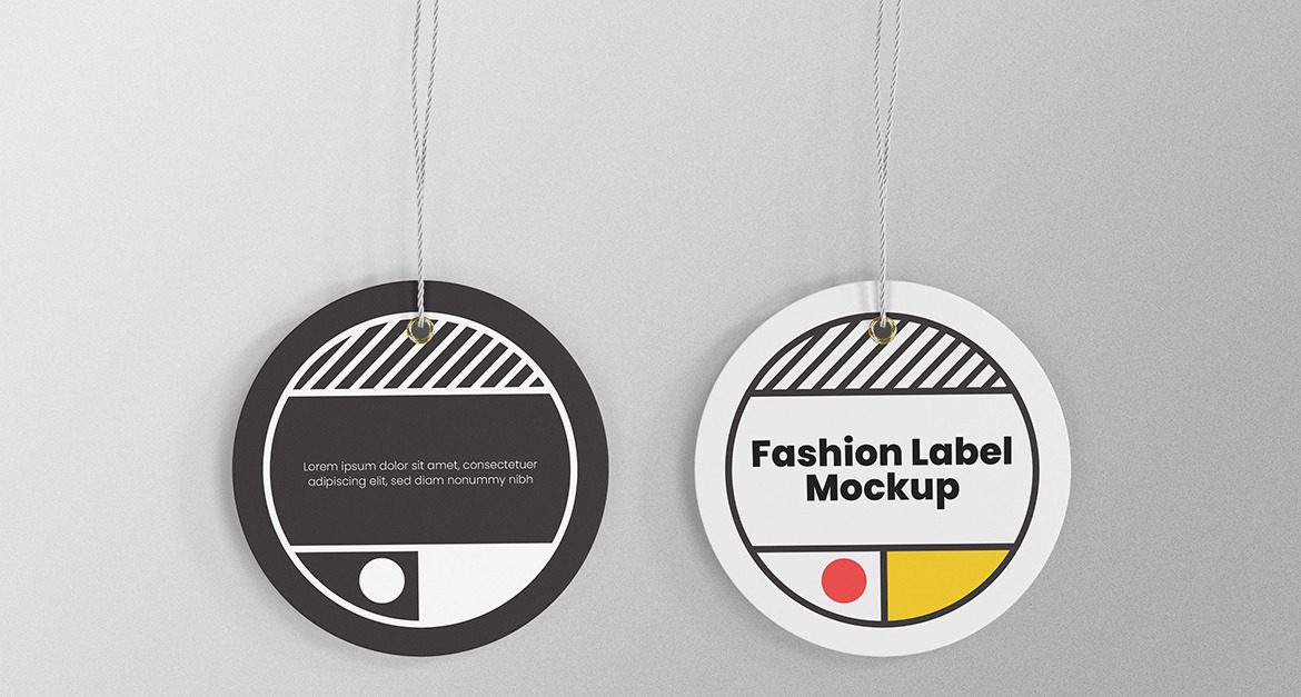 Circle Label Tag Mockup PSD Design Template Vol 04