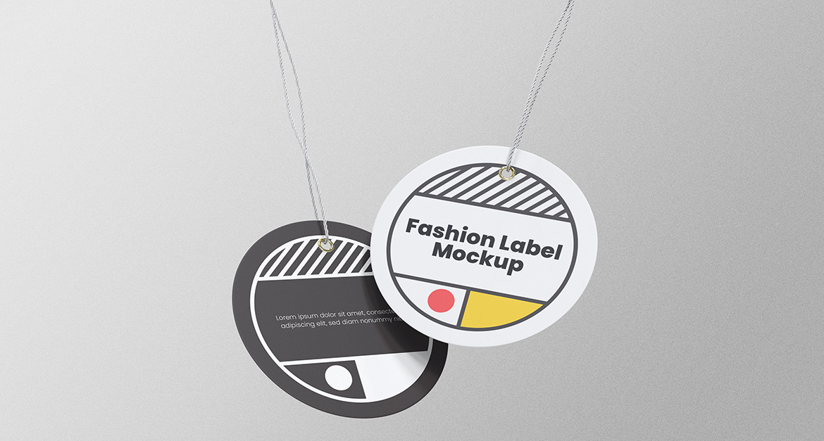 Circle Label Tag Mockup PSD Design Template Vol 05