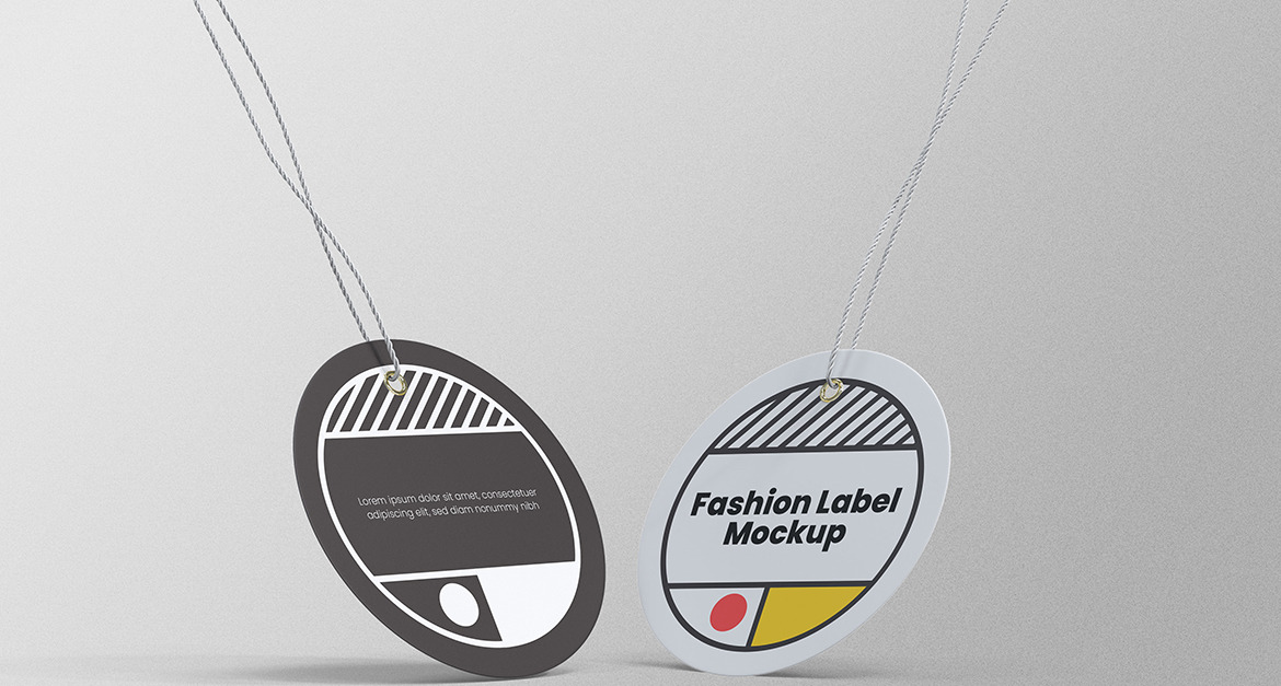 Circle Label Tag Mockup PSD Design Template Vol 06