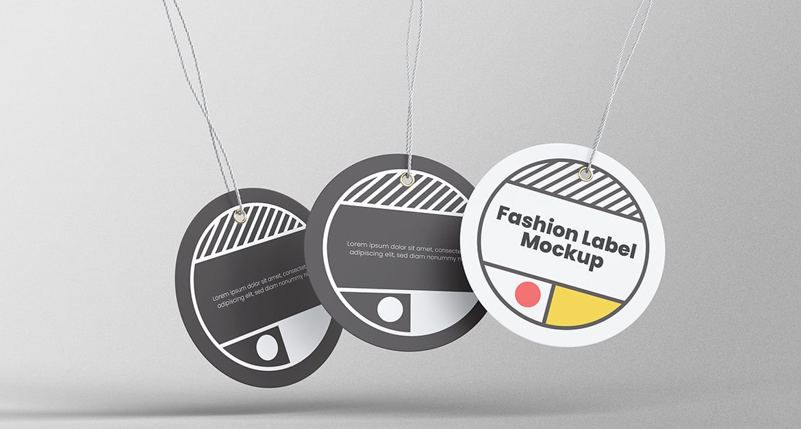 Circle Label Tag Mockup PSD Design Template Vol 09