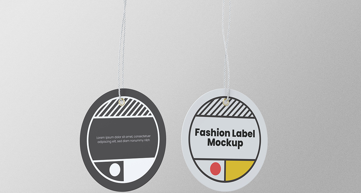 Circle Label Tag Mockup PSD Design Template Vol 10