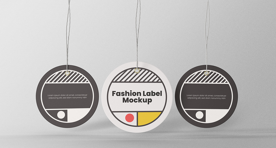 Circle Label Tag Mockup PSD Design Template Vol 11