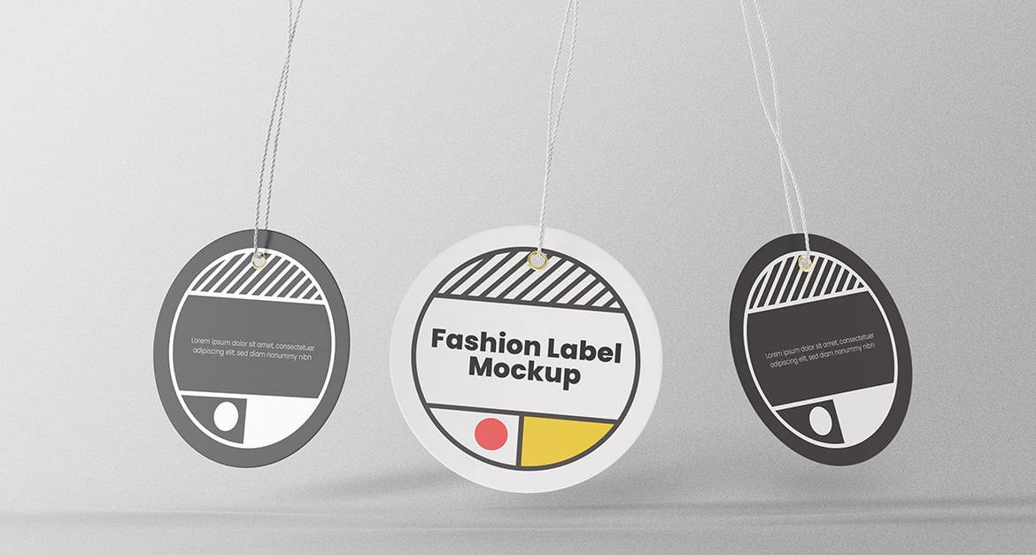 Circle Label Tag Mockup PSD Design Template Vol 12