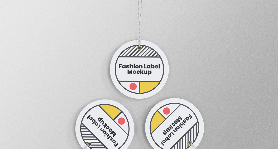 Circle Label Tag Mockup PSD Design Template Vol 13