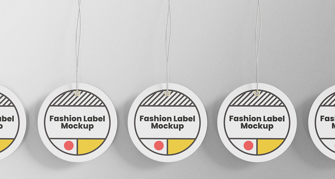Circle Label Tag Mockup PSD Design Template Vol 14