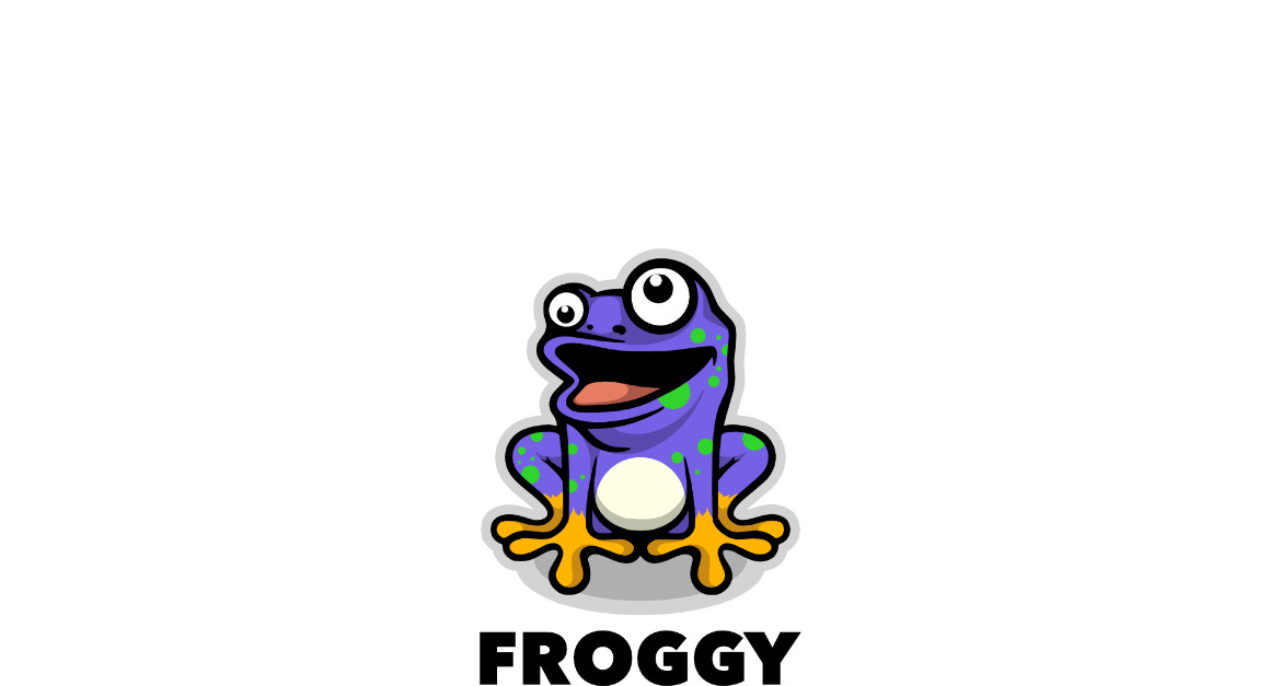 Frog purple mascot cartoon logo #339669 - TemplateMonster