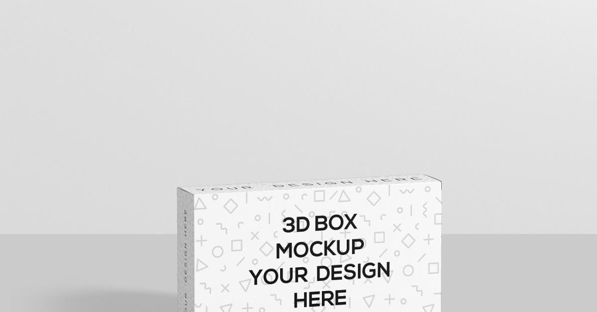 Wide Flat Rectangle Box Mockup #339624 - TemplateMonster