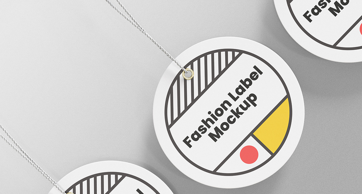 Circle Label Tag Mockup PSD Design Template Vol 15