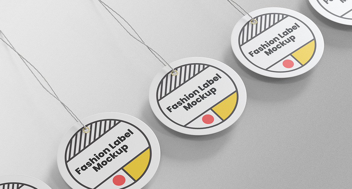 Circle Label Tag Mockup PSD Design Template Vol 16