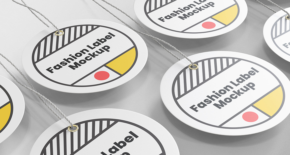 Circle Label Tag Mockup PSD Design Template Vol 17