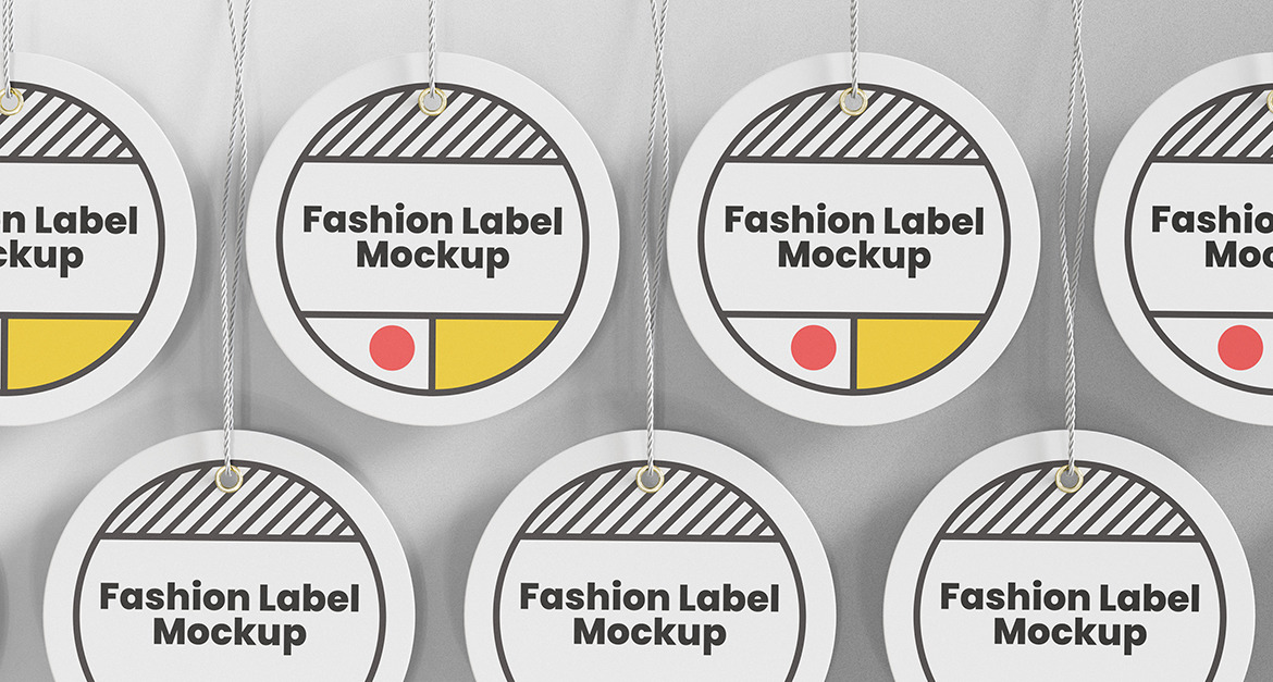 Circle Label Tag Mockup PSD Design Template Vol 18