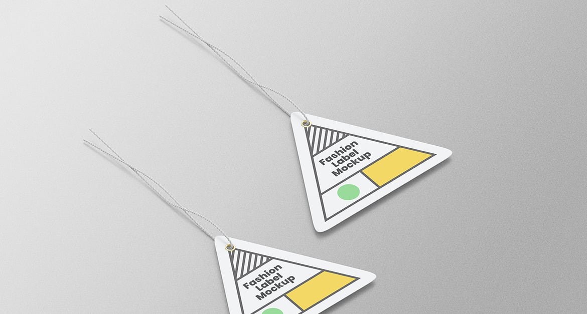 Triangle Label Tag Mockup PSD Design Template Vol 02