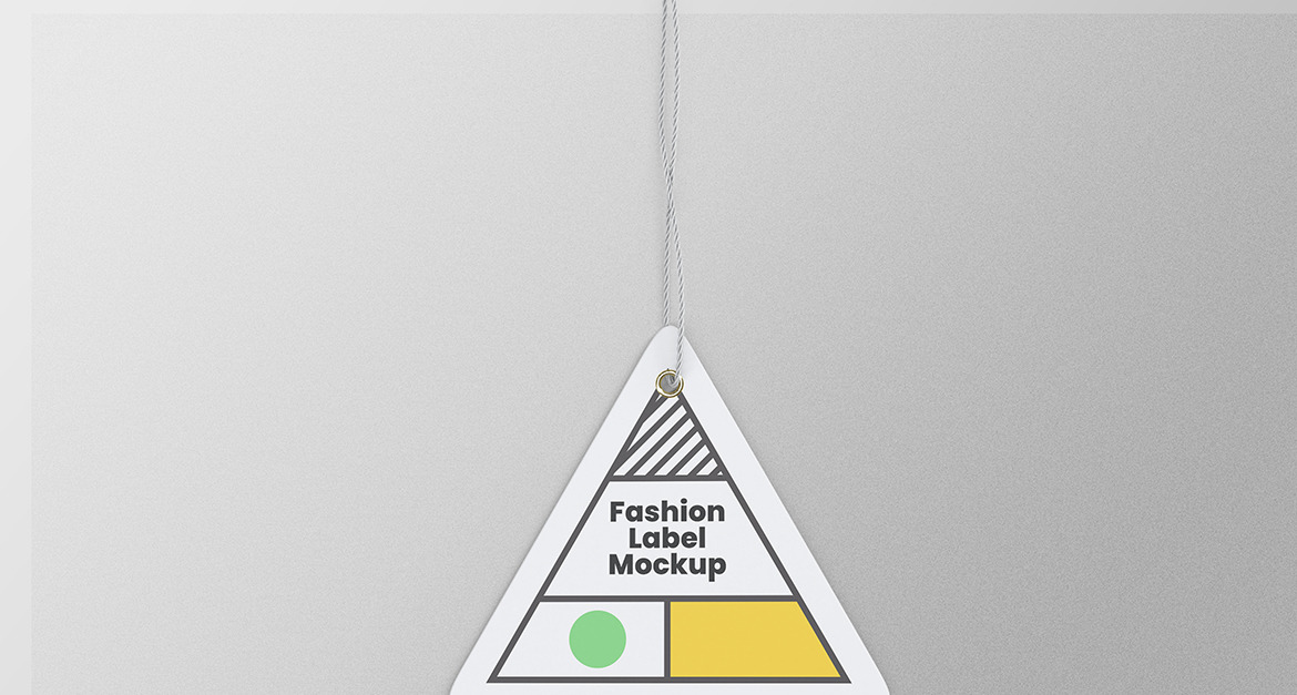 Triangle Label Tag Mockup PSD Design Template Vol 04