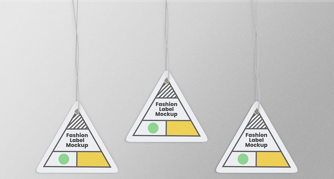 Triangle Label Tag Mockup PSD Design Template Vol 06