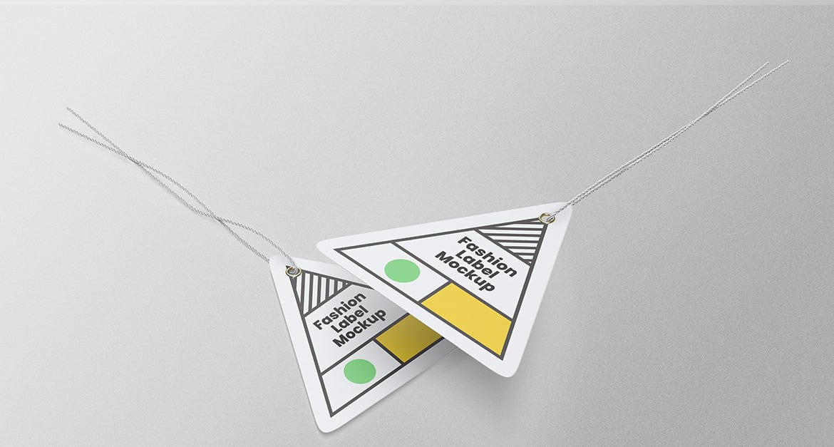 Triangle Label Tag Mockup PSD Design Template Vol 07