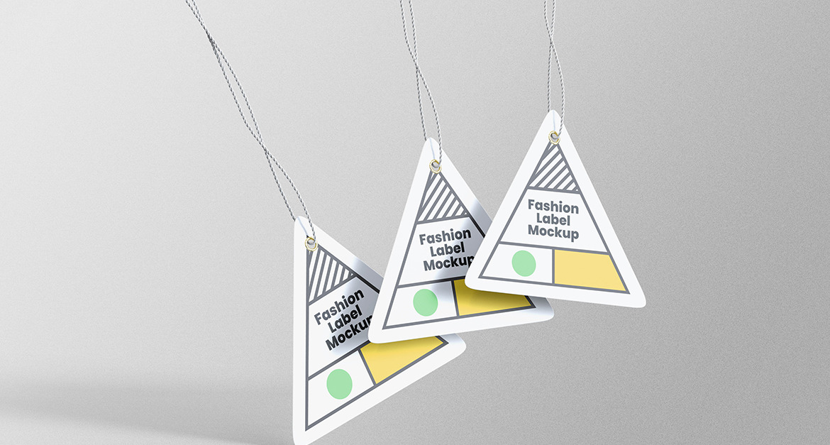 Triangle Label Tag Mockup PSD Design Template Vol 12