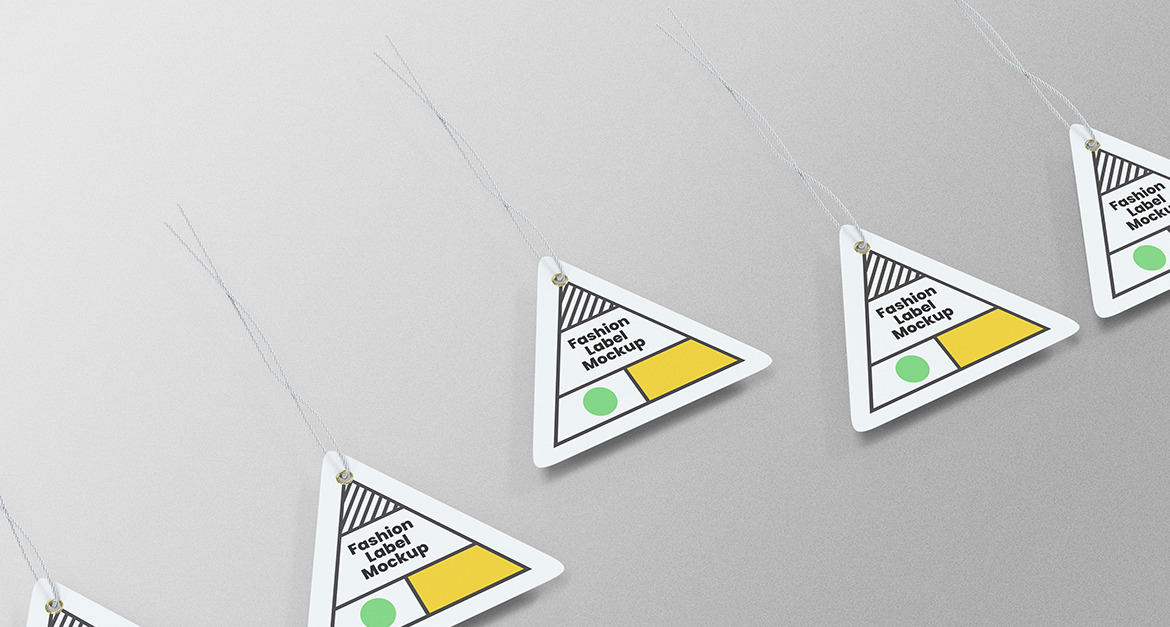 Triangle Label Tag Mockup PSD Design Template Vol 20