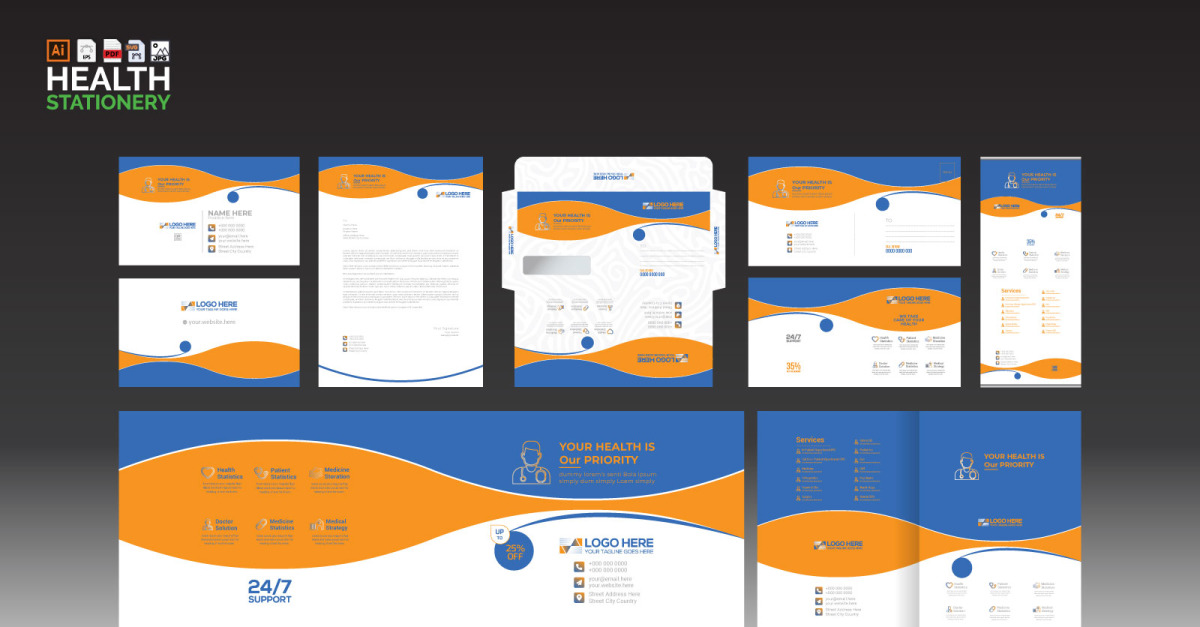 Health print identity design for any use - TemplateMonster