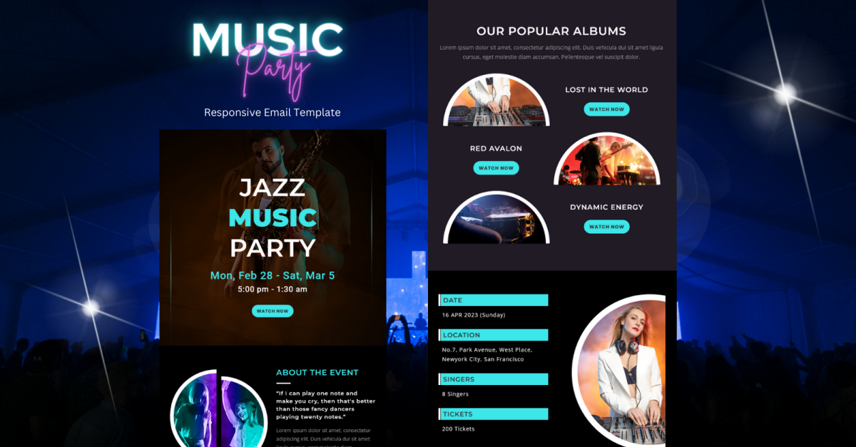 Music Party – Multipurpose Responsive Email Template