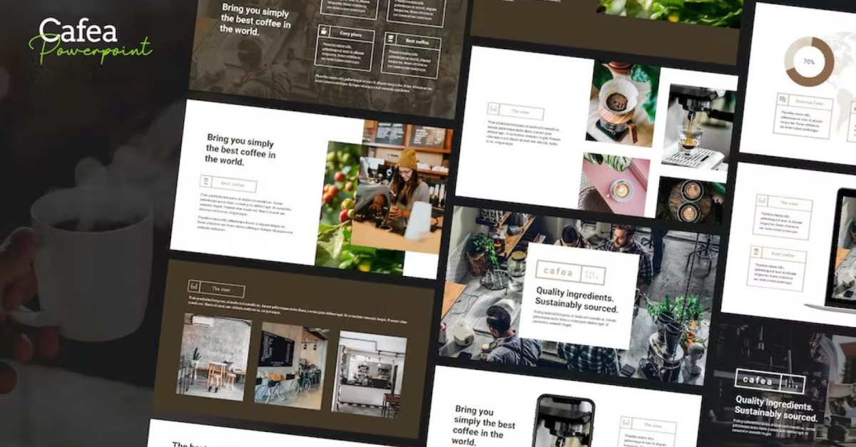 Cafea - Modèle PowerPoint de café et de cuisine