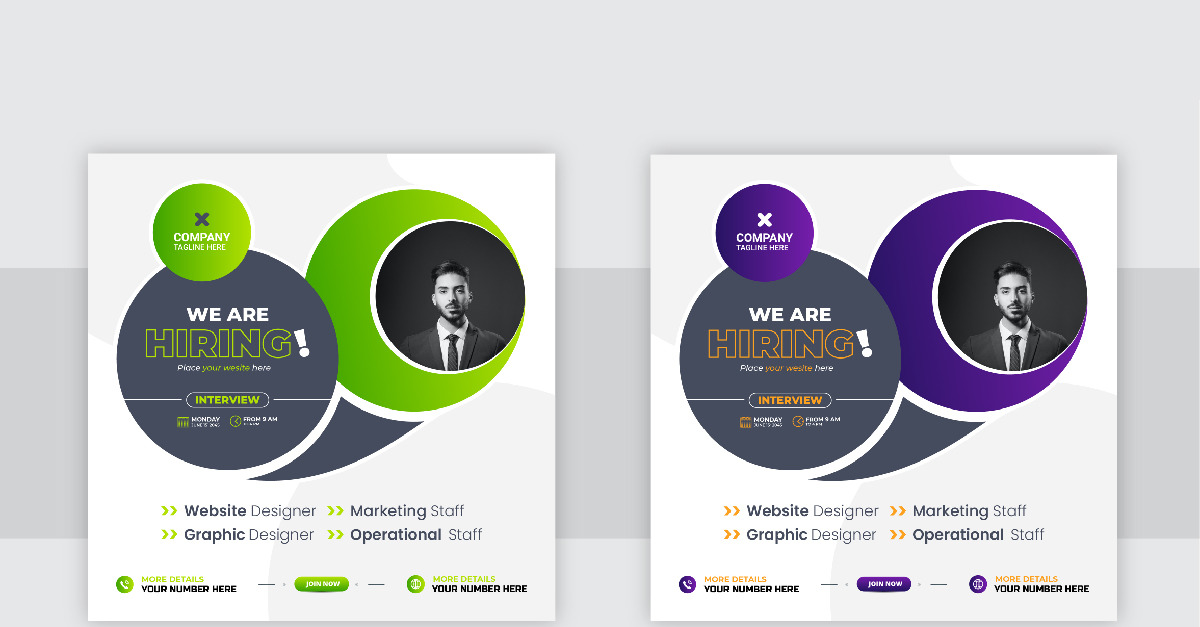 Job vacancy Social Media post Or Digital Marketing Post Design layout
