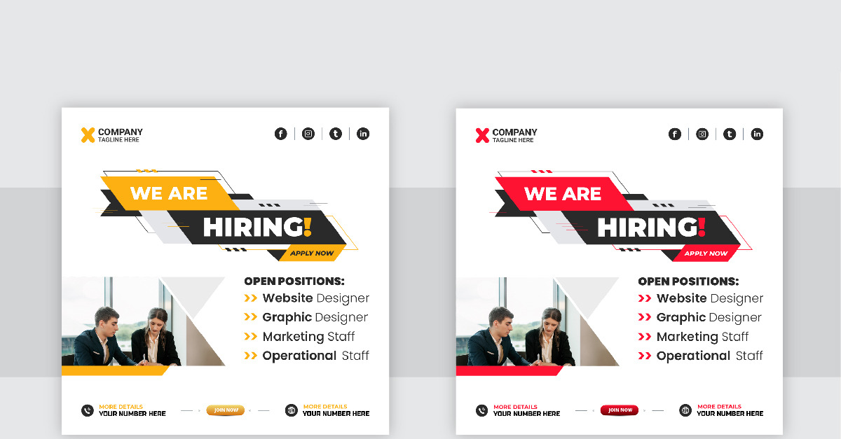 Job vacancy Social Media post Or Digital Marketing Post Design