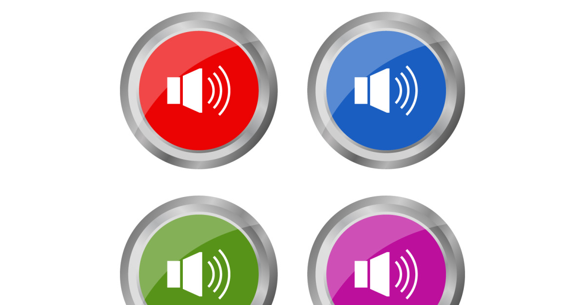 Volume button illustrated and colored in vector on a white background