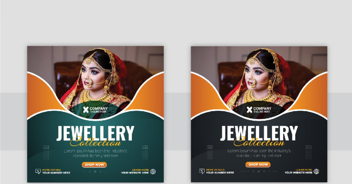 Creative jewellery social media post design layout Creative jewellery social media post design layout