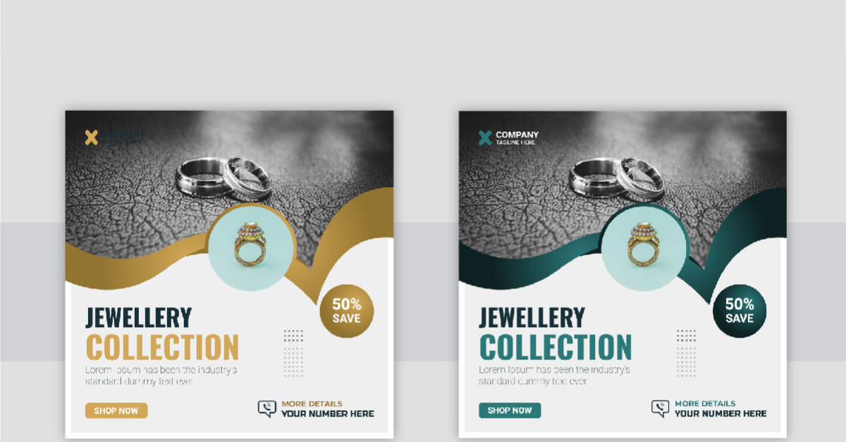 Creative jewellery social media post layout - TemplateMonster