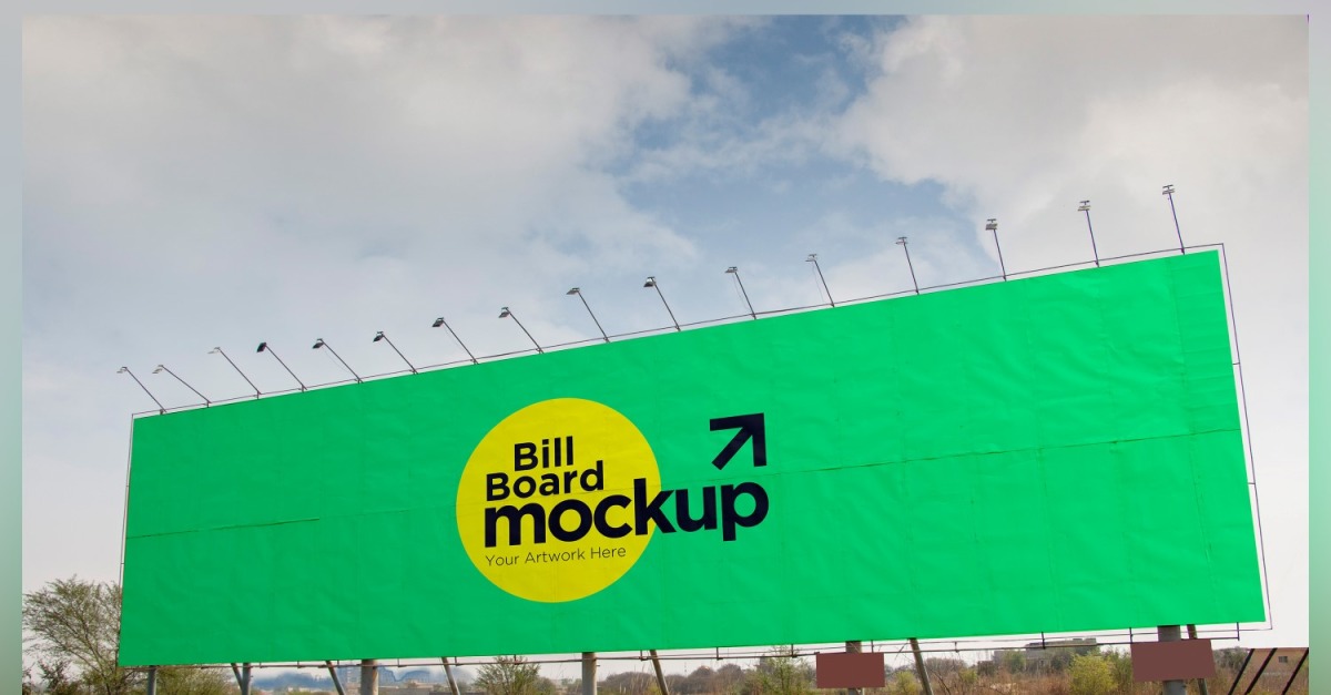 Roadside Billboard Sign Mockup Outdoor Signage Template V 12