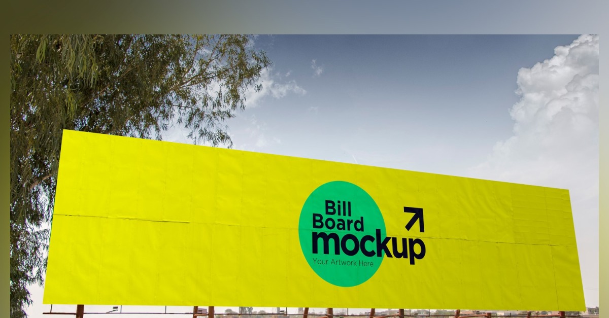 Roadside Billboard Sign Mockup Outdoor Signage Template V 31
