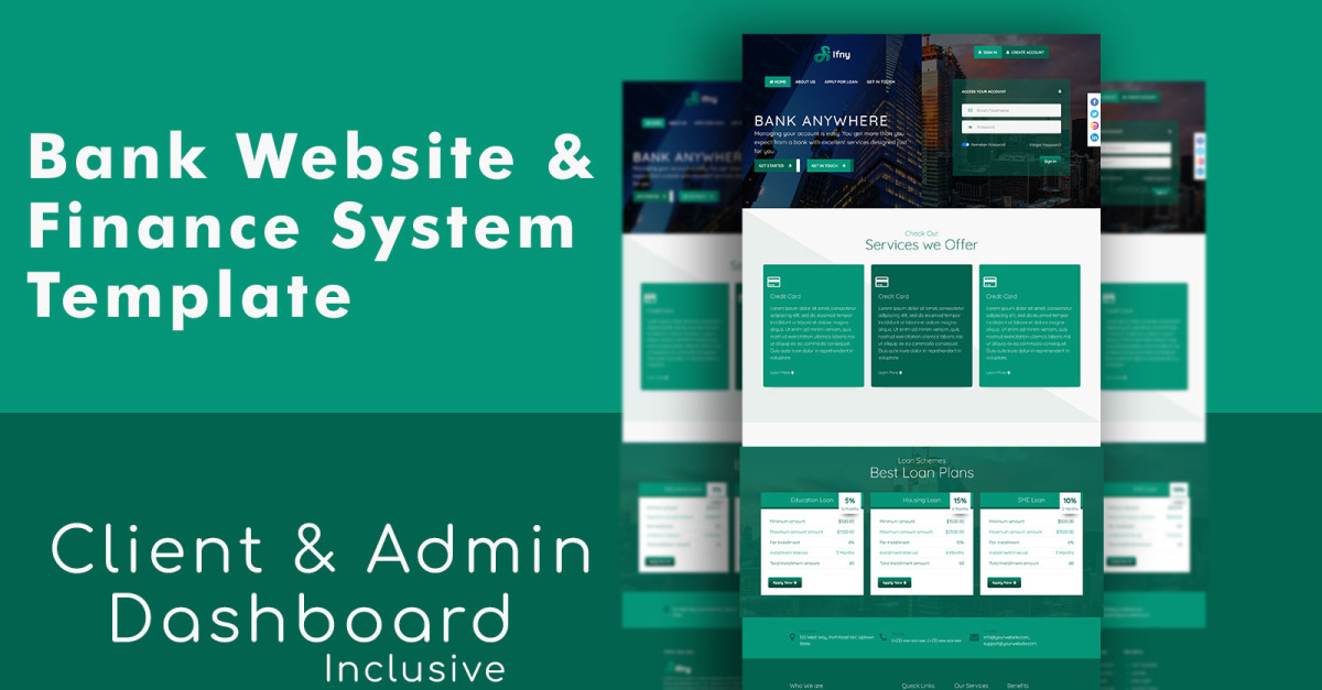 IfnyBank - Bank Website and Finance System Template