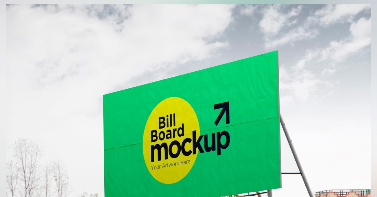 Roadside Billboard Sign Mockup Outdoor Signage Template V 63