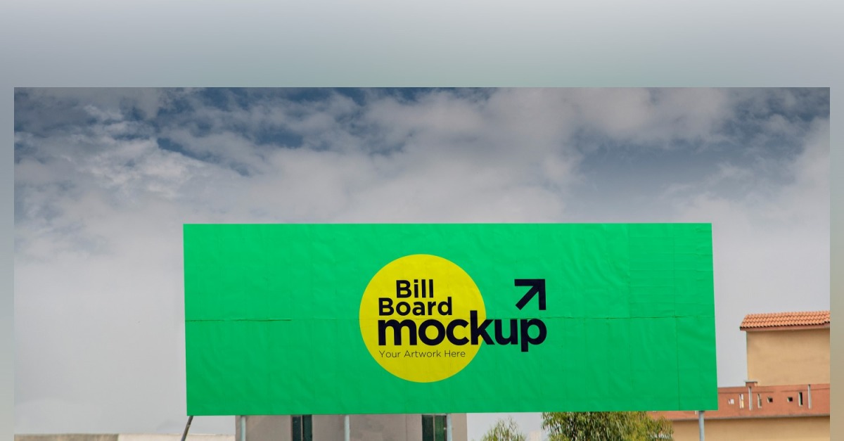 Roadside Billboard Sign Mockup Outdoor Signage Template V 69