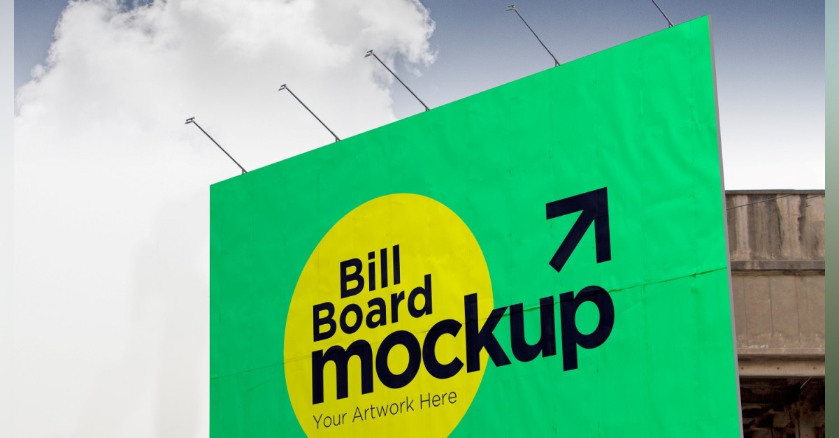 Roadside Billboard Sign Mockup Outdoor Signage Template V 79