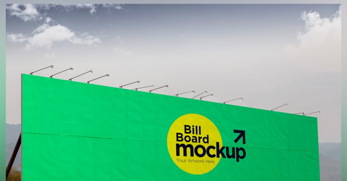 Roadside Billboard Sign Mockup Outdoor Signage Template V 87