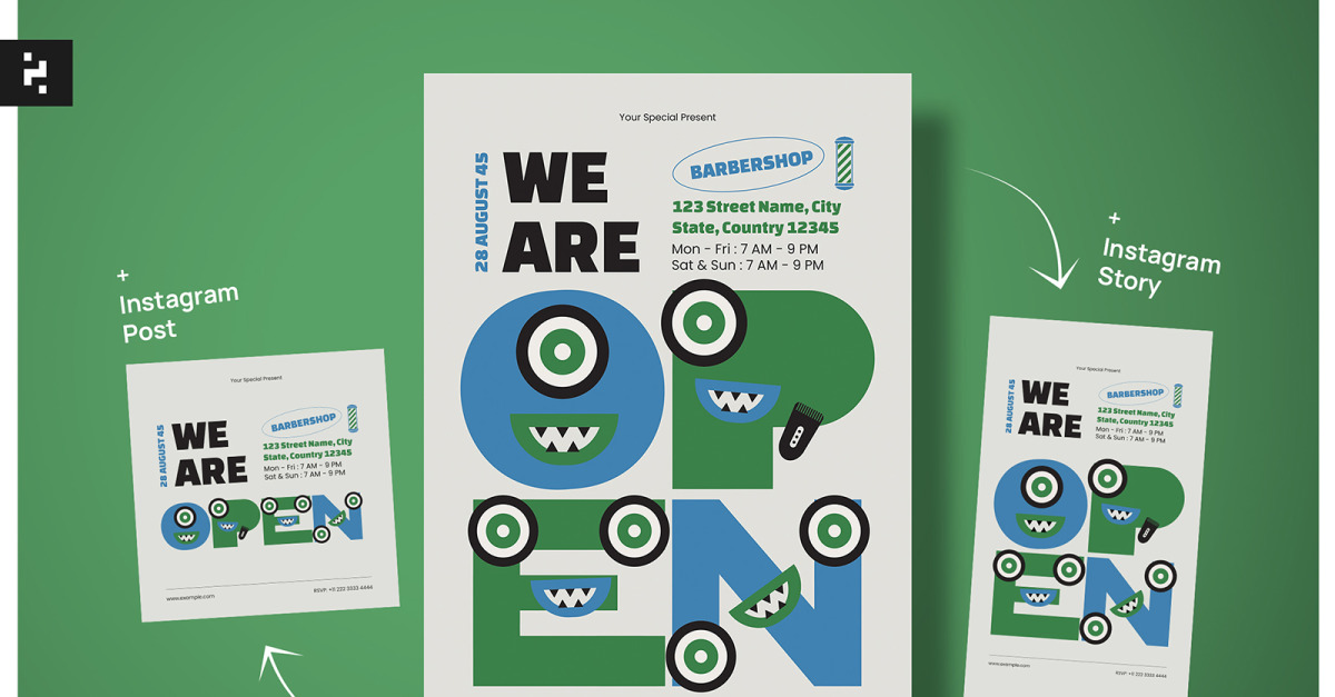 Creative We Are Open Shop Flyer #340275 - TemplateMonster