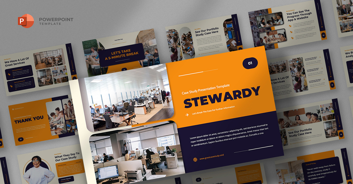 Stewardy - Case Study Powerpoint Template - TemplateMonster