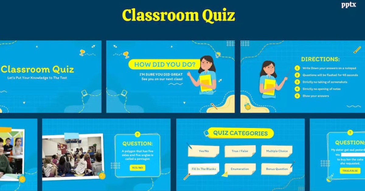 Classroom Quiz powerpoint #340412 - TemplateMonster