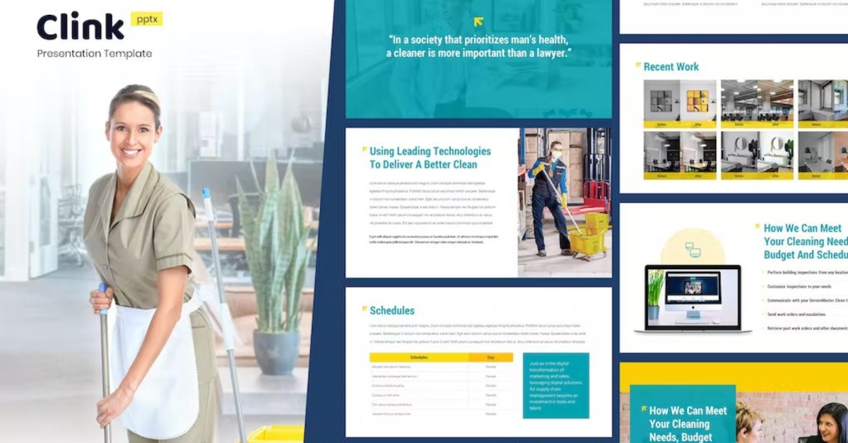 Clink - Cleaning Service Powerpoint Template