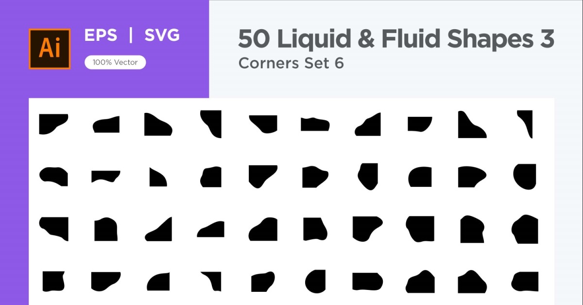 Fluid corner shape 50 Set V 6 #340438 - TemplateMonster
