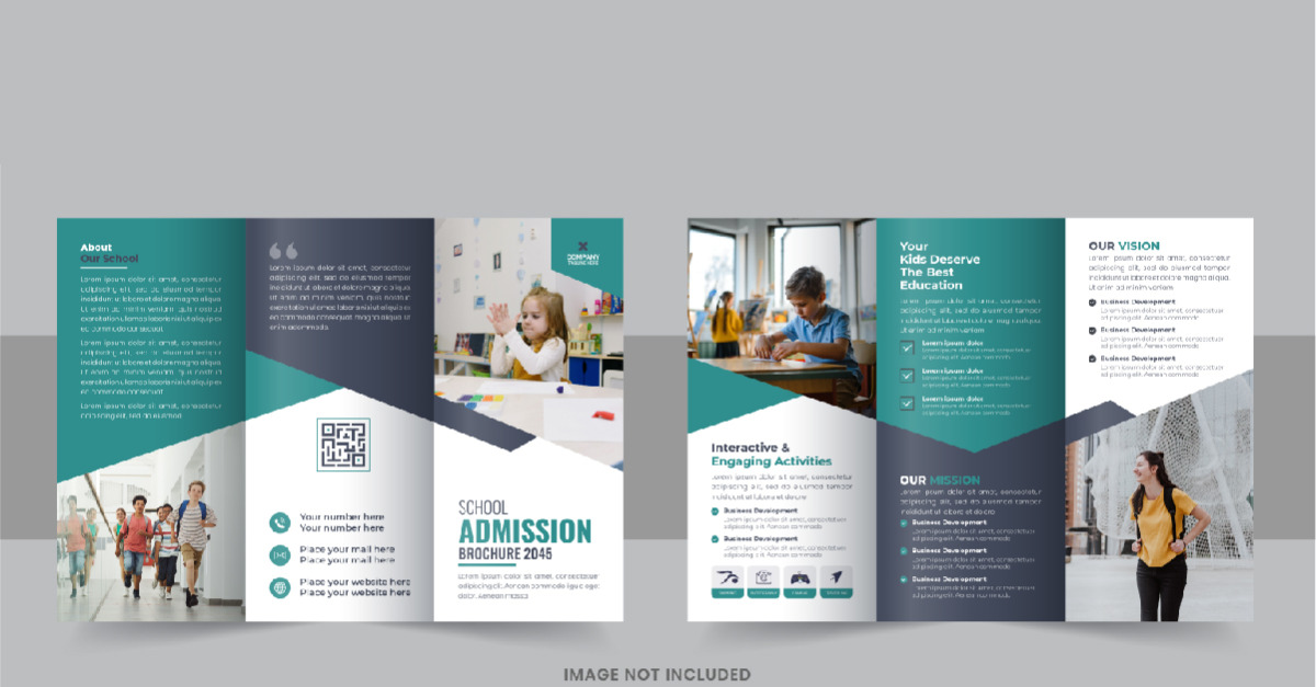 Back to school trifold brochure template layout